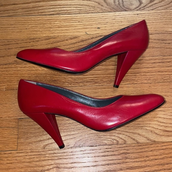 Pancaldi | Shoes | Vintage Red Pancaldi Heels Brand New Never Worn ...